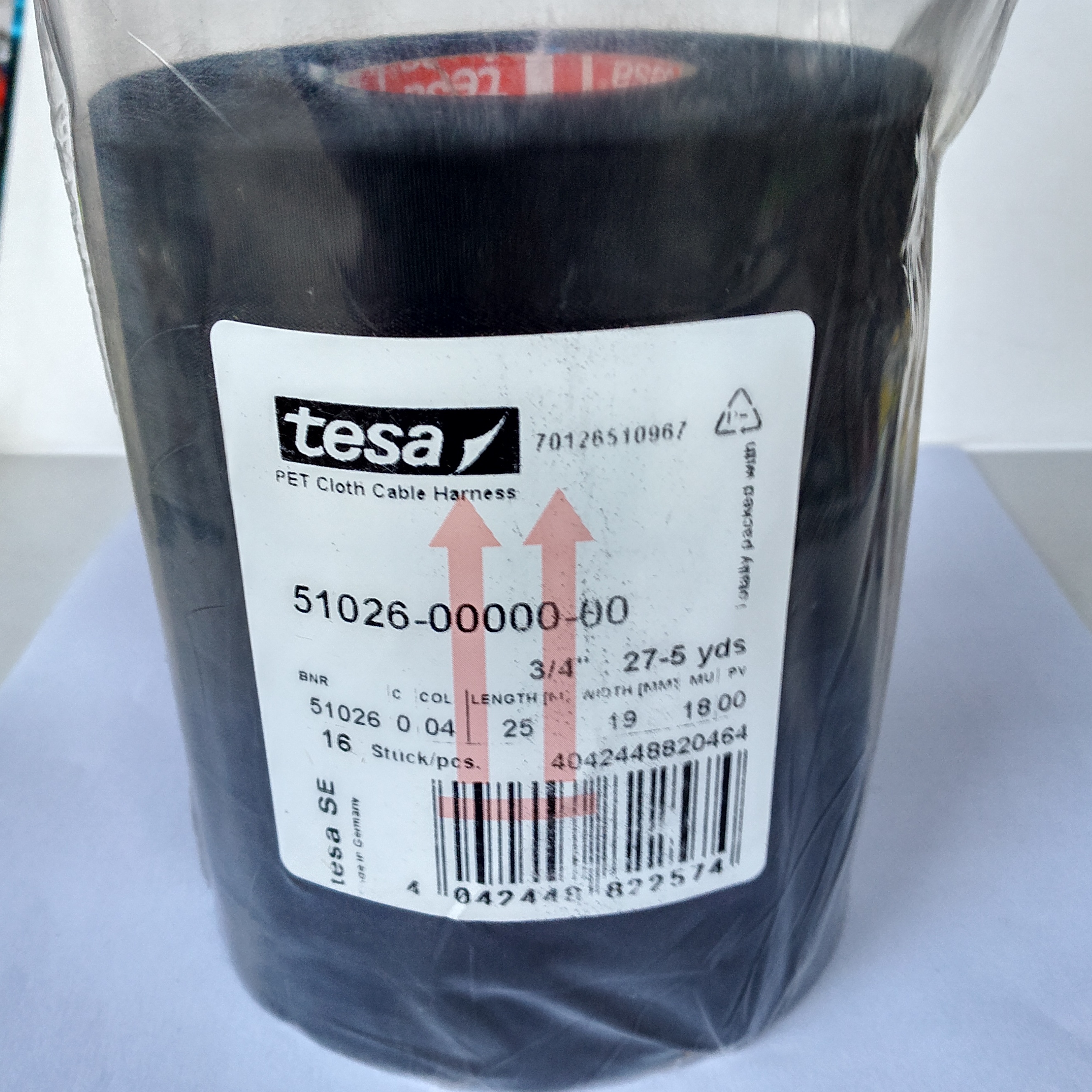 Изолента TESA 51026 (0,26мм х 19мм х 25м) ПЕТ-тканевая. Made in Germany ...